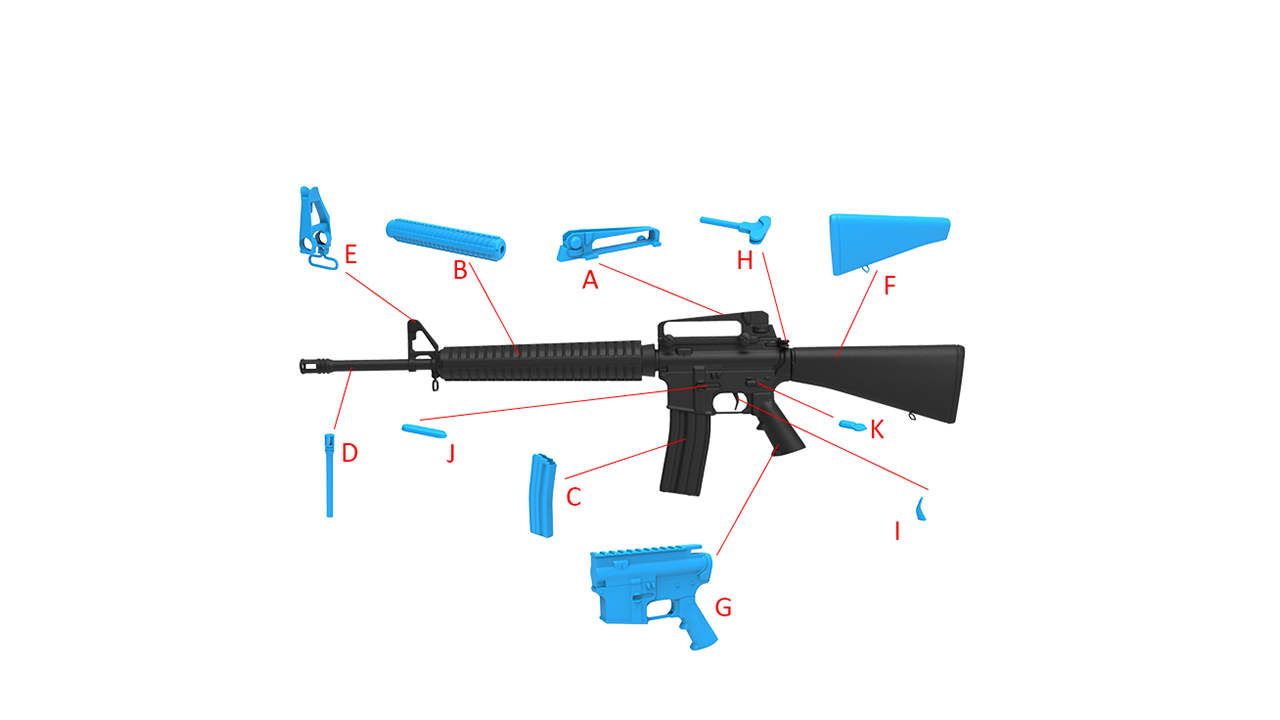 M16 3D Printing Model | Layth Jawad