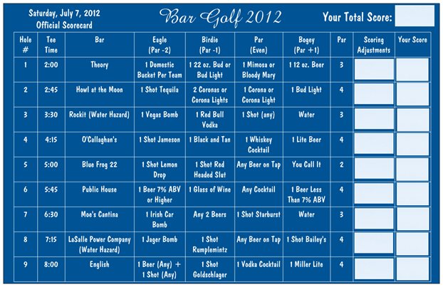 How to Plan Bar Golf | Pub golf, Bar crawl, Golf bar