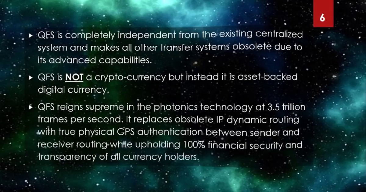 QFS is completely independent from the existing centralized System and ...