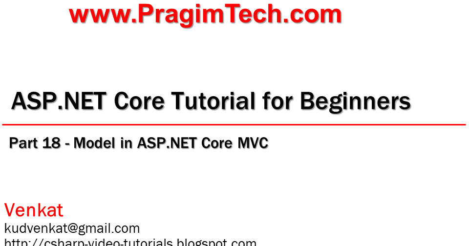 Sql server, .net and c# video tutorial: Model in ASP.NET Core MVC - Slides