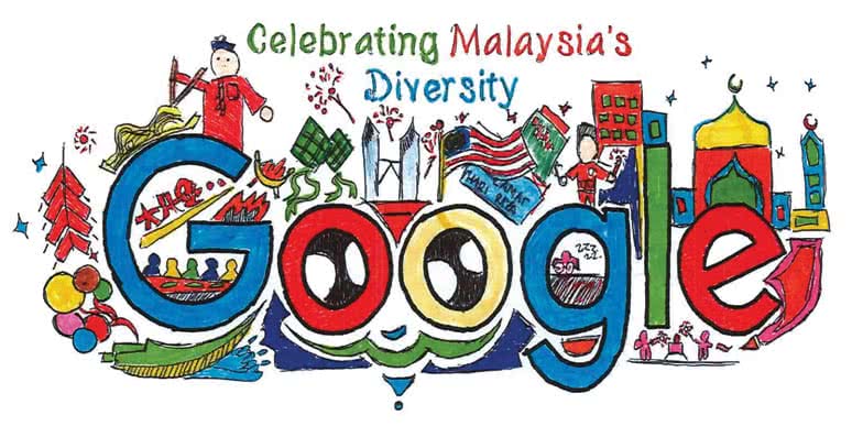 4 Finalis Lukisan Doodle Google Malaysia Sempena Hari Malaysia 2017..!!!