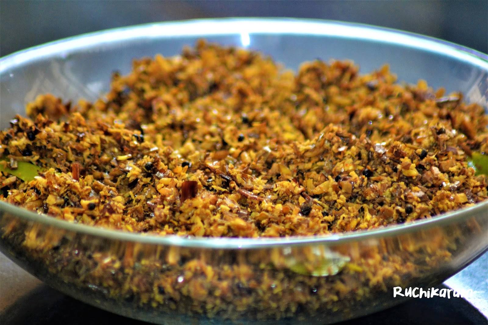 Ruchikaram: Vazha Koombu Thoran | Banana Flower Stir Fry