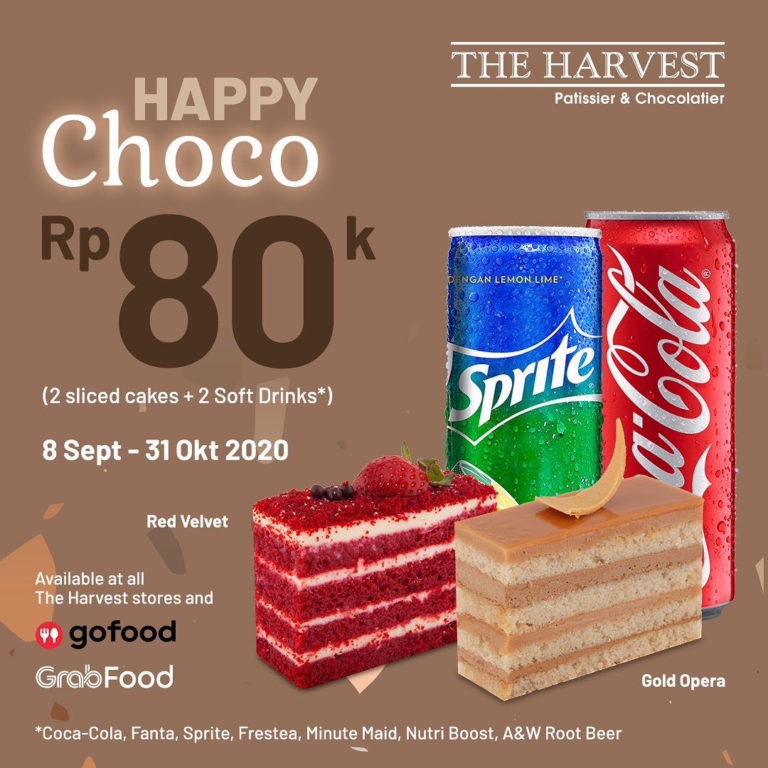 The Harvest Promo Happy Cheese atau Happy Choco - 2 Sliced Cake + 2 ...