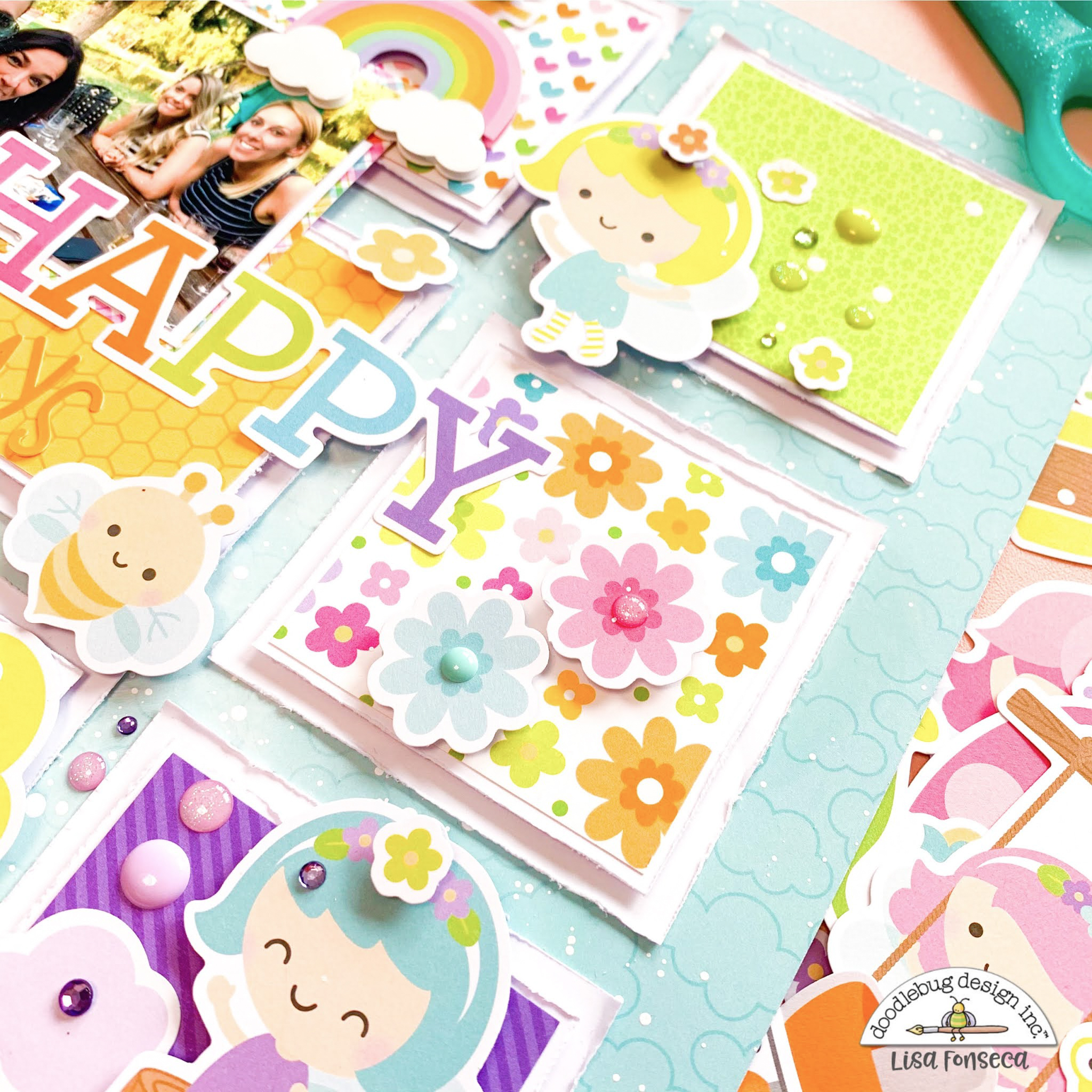 Doodlebug Design Inc Blog: FAIRY GARDEN HAPPY DAYS LAYOUT | with Lisa