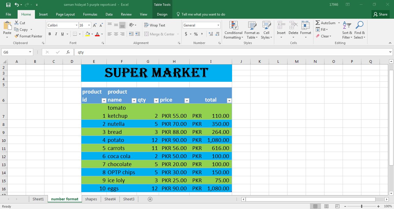 ICT Corner by BTSC: MS Excel - Student Projects 2017-18