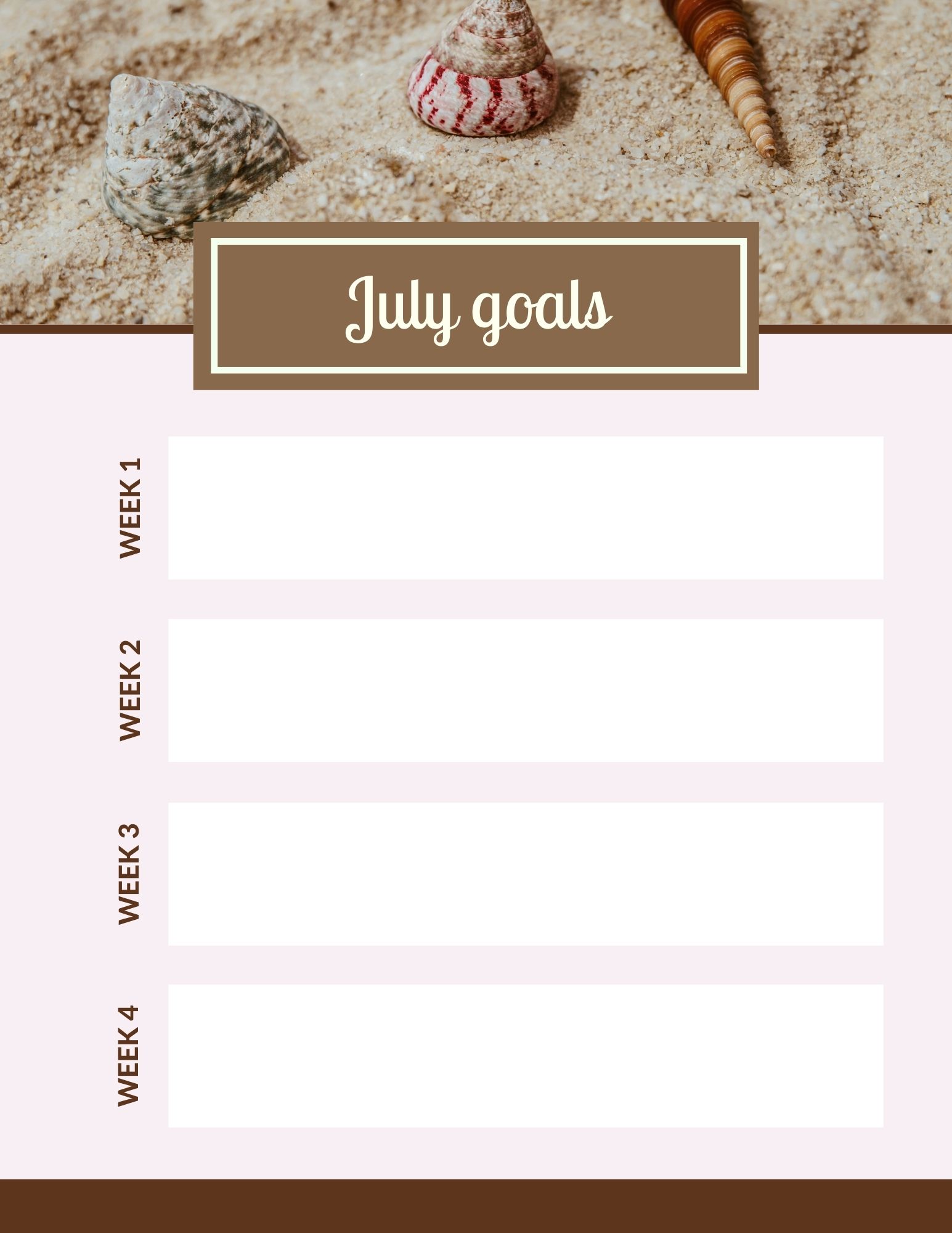 July Goals Checklist - free printable |Keeping it Real