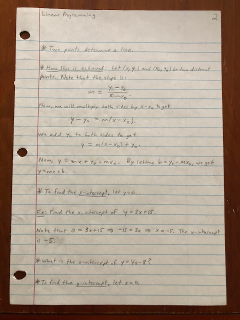 Professor Frank’s Math Blog: Linear Equations Review - Notes