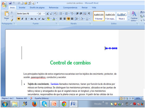PRIMER TALLER (DHTIC) :): CONTROL DE CAMBIOS EN WORD!