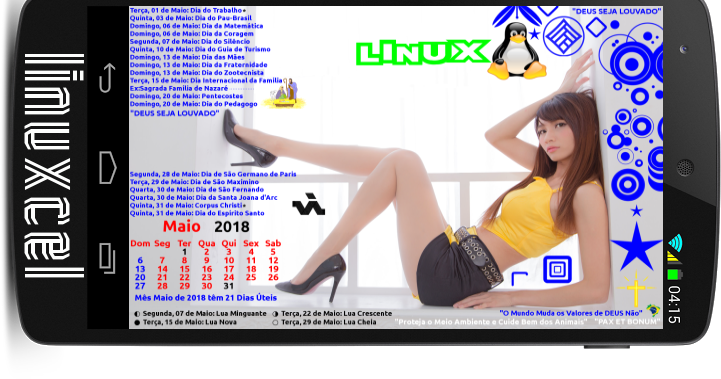 superlinuxmg-br: Han Shiwen LinuxCel Celular Calendario 2018 Maio Photo Promo-Gimp-Linux"-0000003