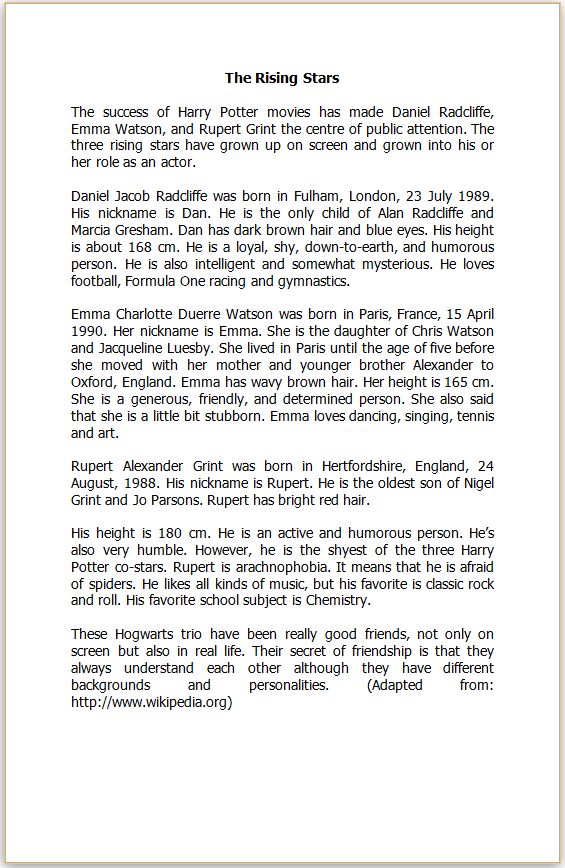 Functional Text (Descriptive Texts), Pengertian dan Contoh Lengkap