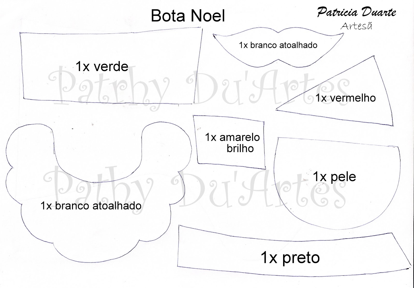 Pathy Du'Artes: Molde das peças ensinadas no 2º Salão do Artesão