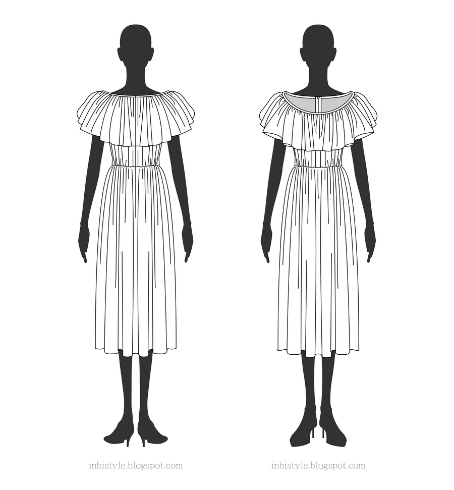 Peasant Boho Style Dress Templates