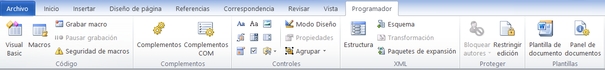 CONTROLES DE FORMULARIOS EN WORD