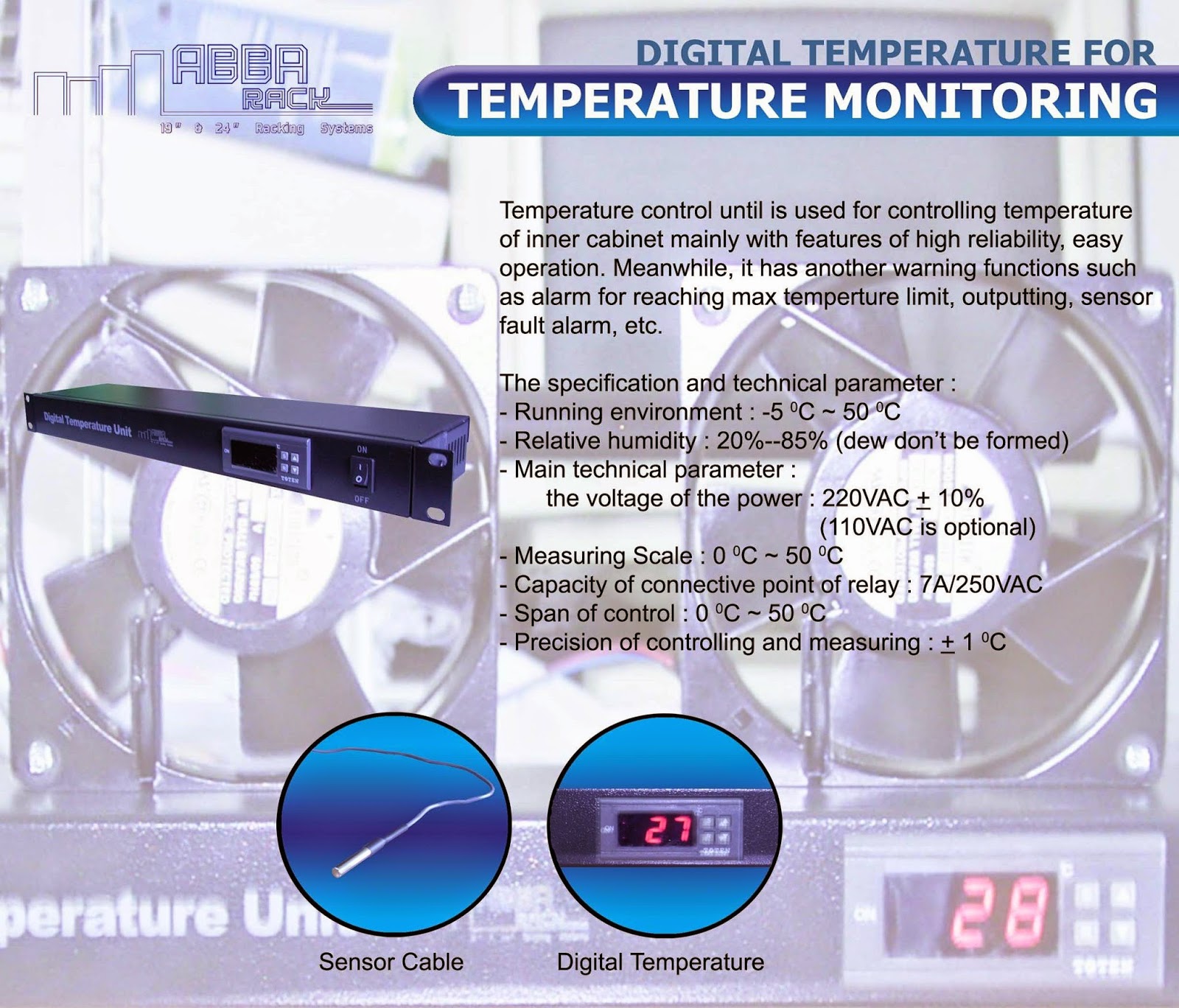 PT. UNI NETWORK COMMUNICATIONS: ABBA-RACK 19" Digital Temperature Unit