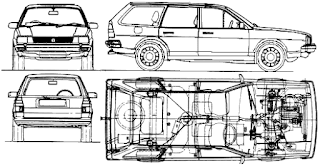 VW Cars - VW Passat: Volkswagen Passat Variant Wagon blueprint drawing