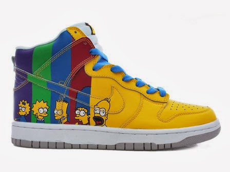 Nike SB Dunk Cartoon Shoes : Yellow High Top The Simpsons Nike Dunk SB ...