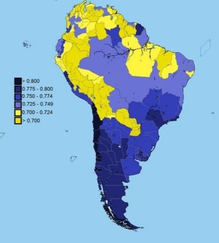 Professor Wladimir - Geografia: IDH por Estados/Departamentos dos ...