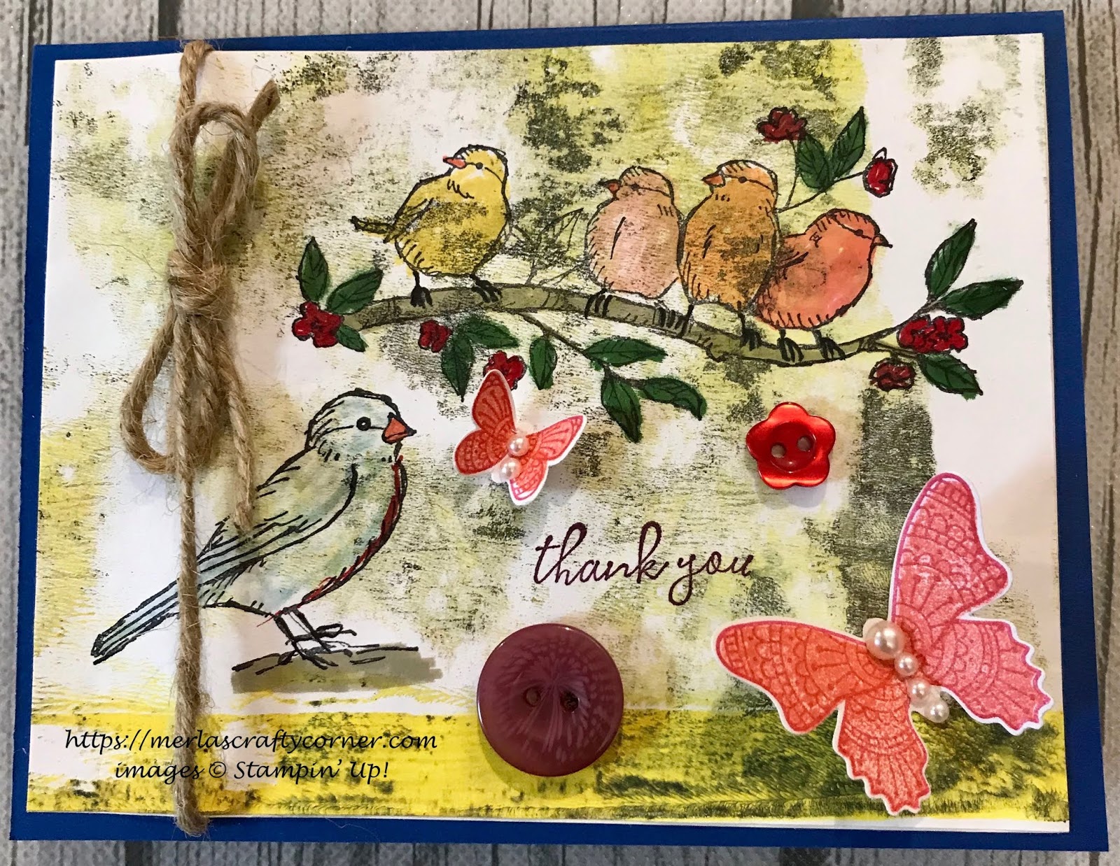 Merla's Crafty Corner: Birds, Butterflies, & Buttons