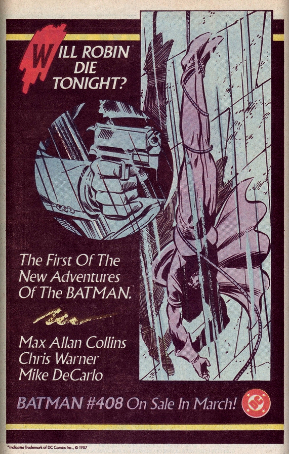 DC in the 80s: Batman v1 #408: The New Adventures begin