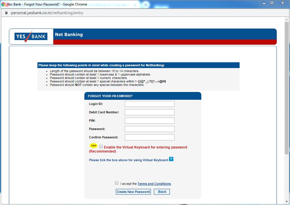YES Bank Net Banking Online Registration Process