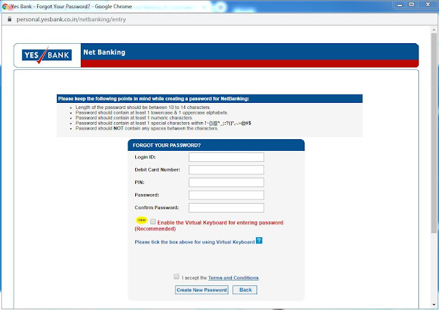 YES Bank Net Banking Online Registration Process