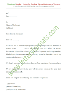 Sample Apology Letter for Sending Wrong Statement of Account
