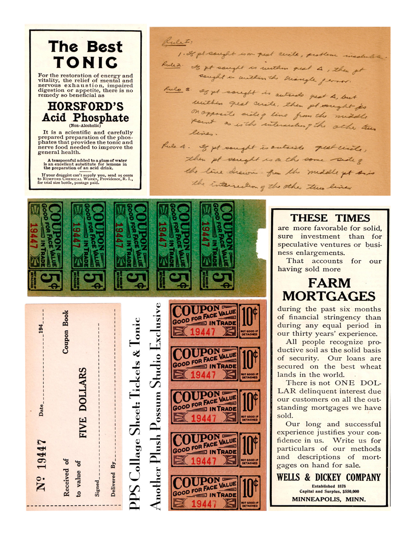 Plush Possum Studio: PPS Collage Freebie: Tickets & Tonic