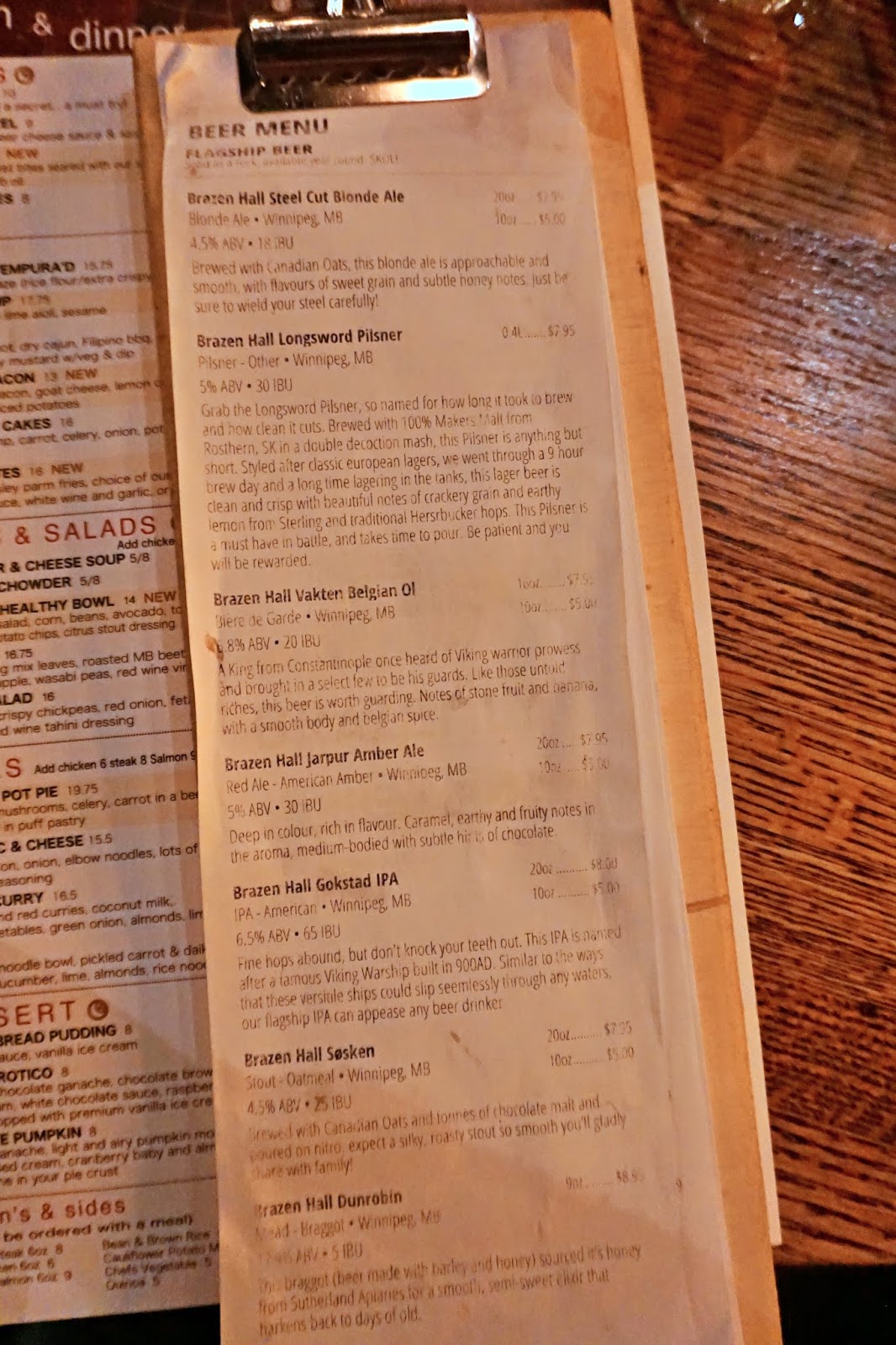 [Manitoba - Winnipeg] Brazen Hall Kitchen and Brewery - Beer (and Mead ...