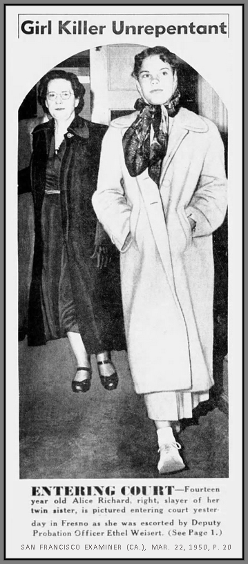 Unknown Gender History: Alice Richard, 14-Years Old, Murdered Her Twin ...