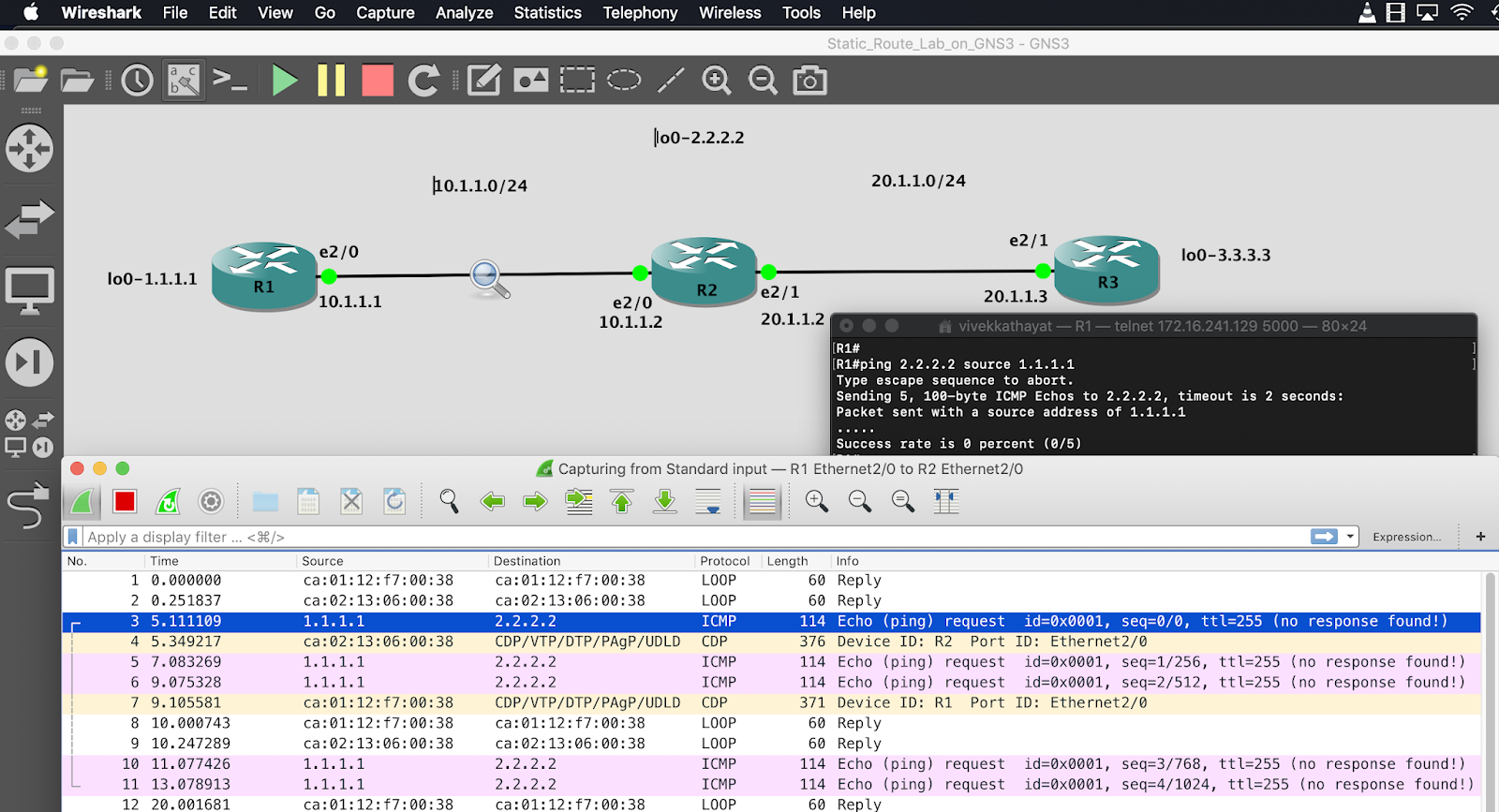 HackingDNA: Static Routing Lab Example