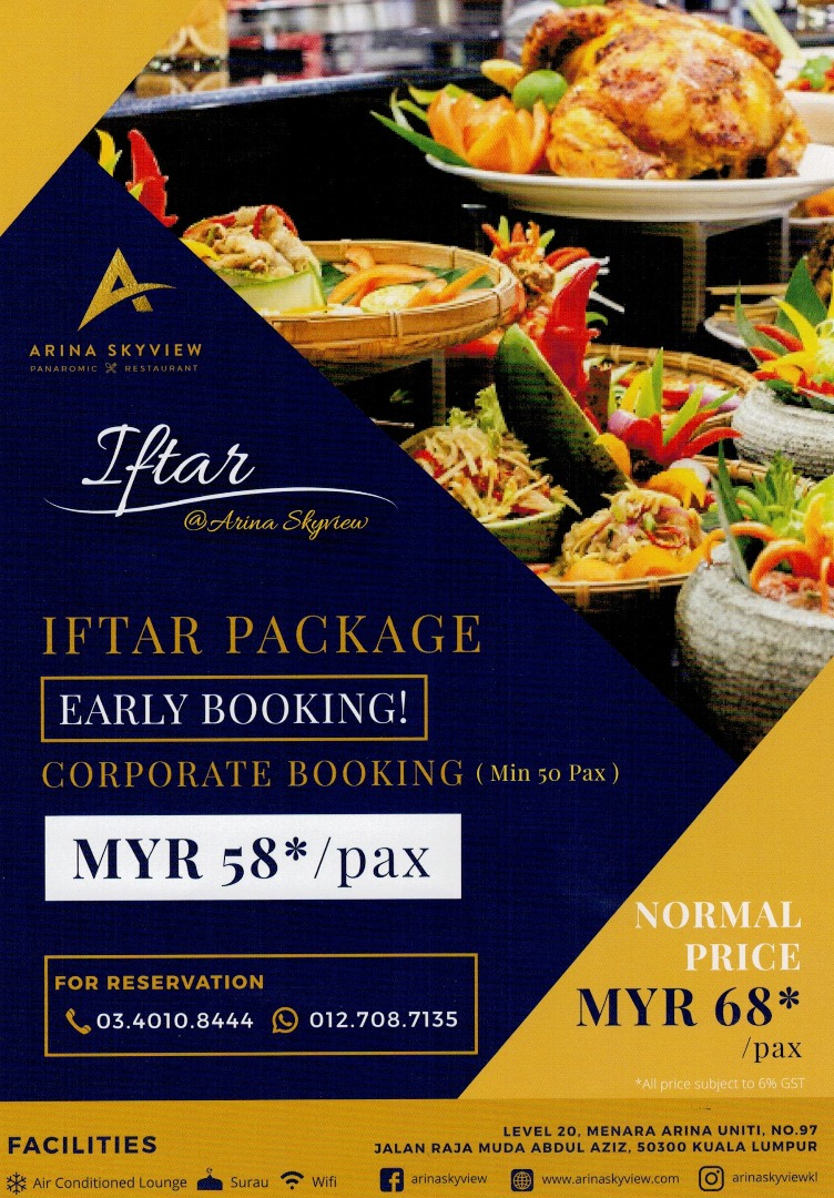 Promosi Buffet "Iftar In The Sky"Arina Skyview Kuala Lumpur ~ SURIA AMANDA
