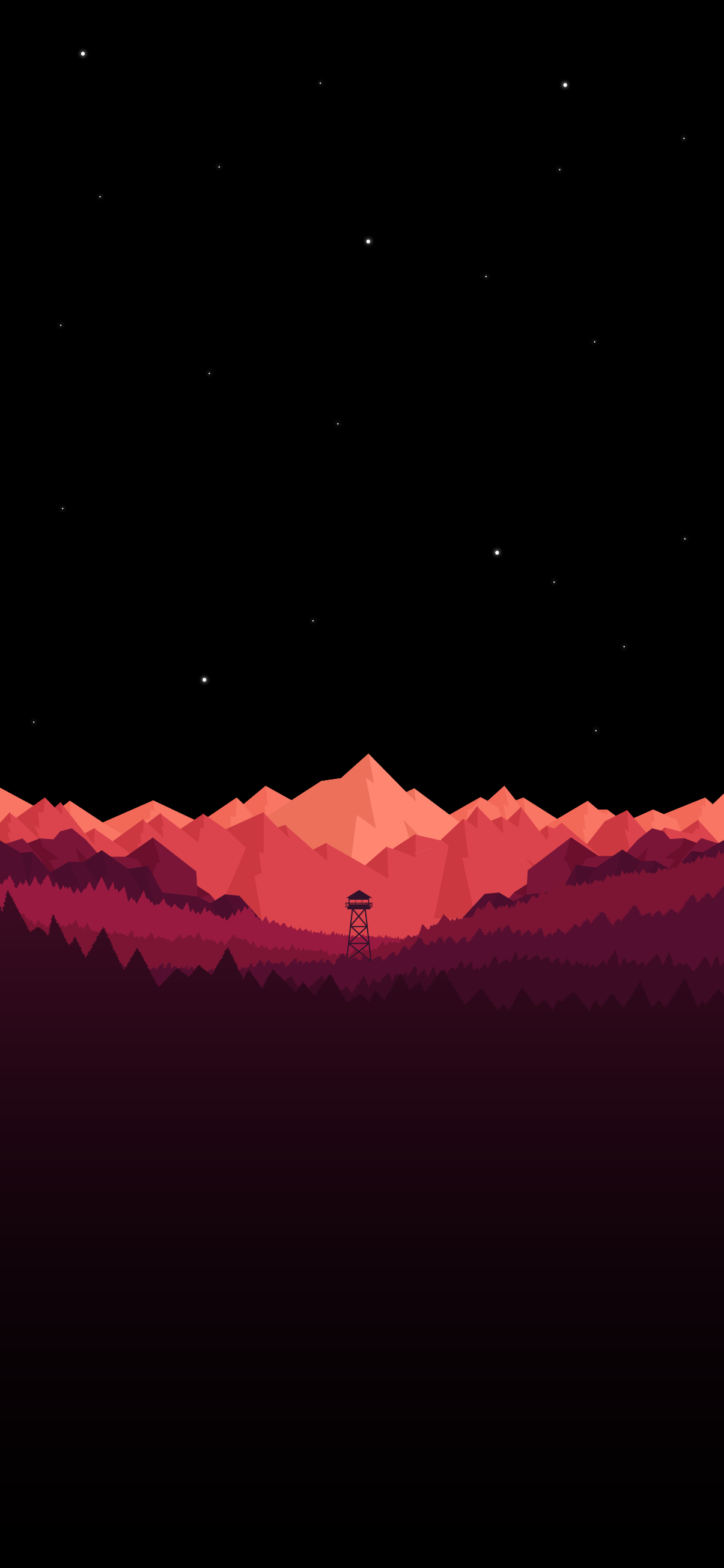 Iphone wallpaper - Watchtower forest landscape