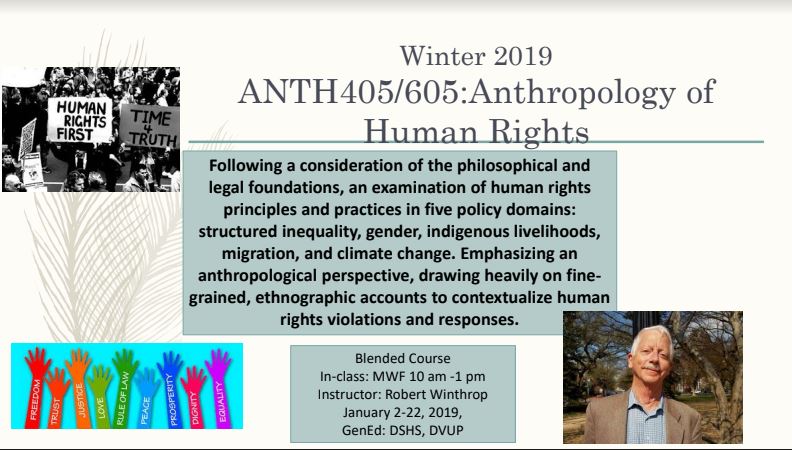 U. of Maryland Honors College: ANTH405 - Anthropology of Human Rights ...
