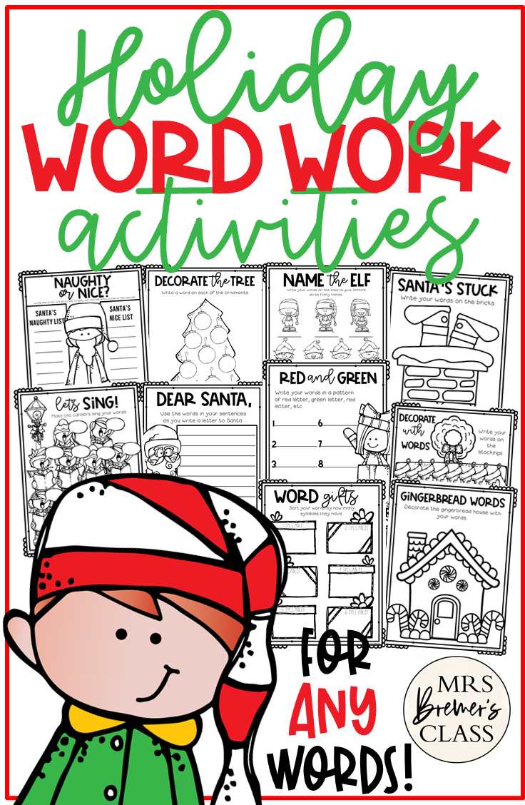 Spelling Practice Word Work Activities for ANY Words | Christmas ...