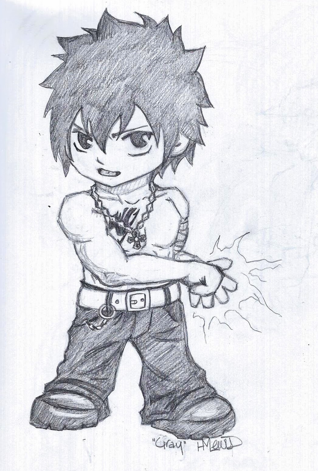 From Pencil to Paper: Gray Fullbuster (Chibi Version)