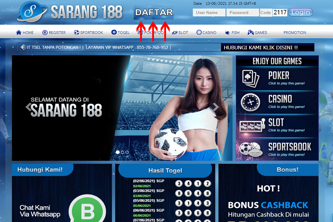 Sarang188 Agen Pusat Taruhan Terbaik & Paling Aman