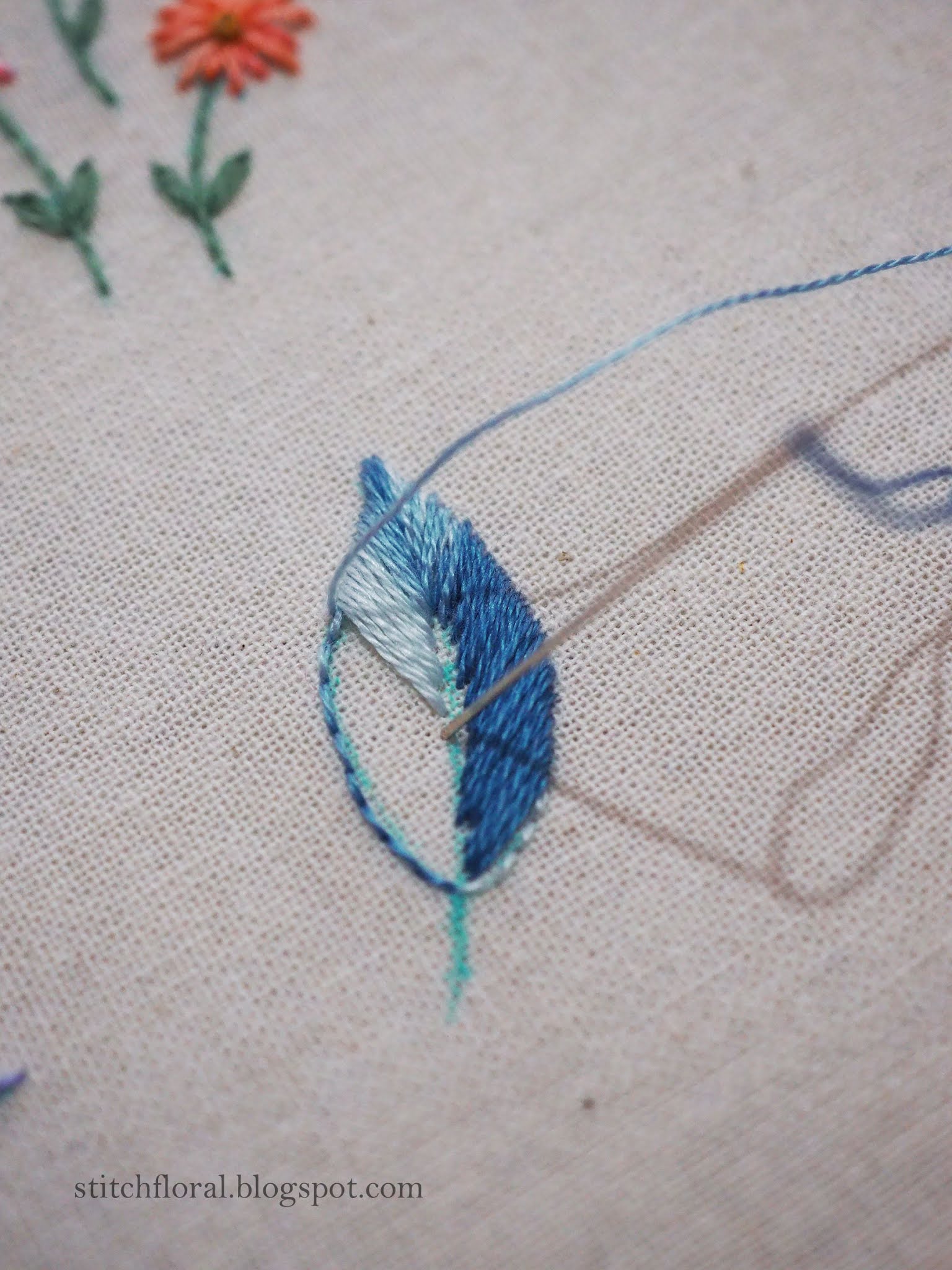 How to use variegated thread in hand embroidery - Stitch Floral