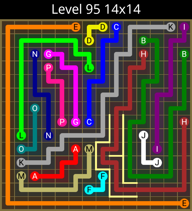 Puzzle Game Solutions: FLOW : PATHWAY PACK : LEVELS 91 - 120 : 14x14 ...