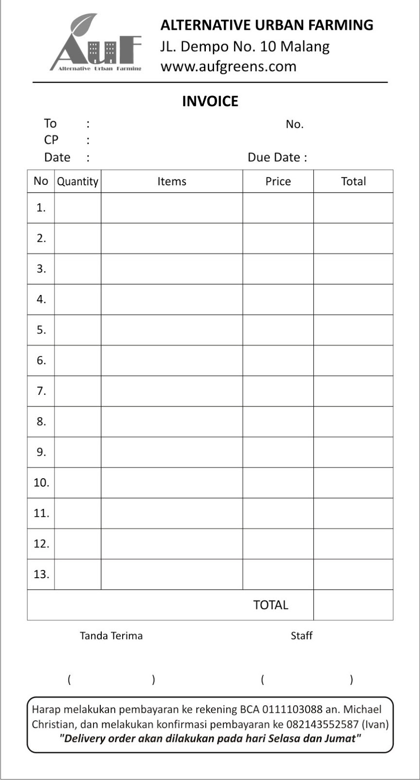 Contoh Nota Bon Kosong | Percetakan di Malang | Cetak murah dan ...