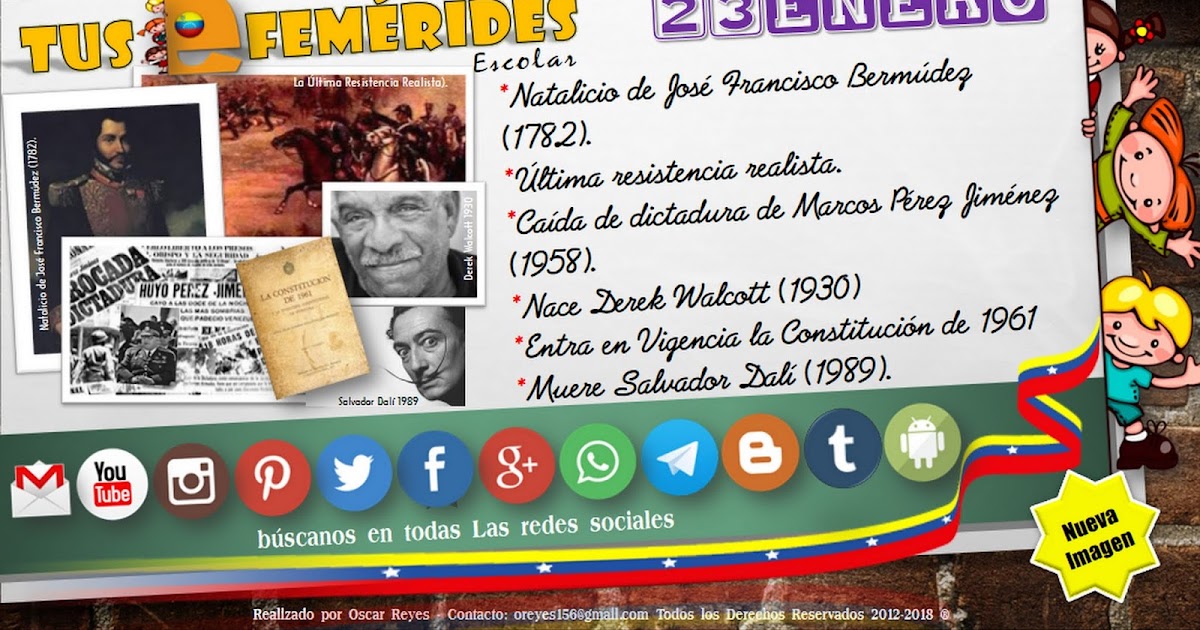 📚 Tus Efemérides Escolar 2012-2023 📅: 23 de Enero 2020