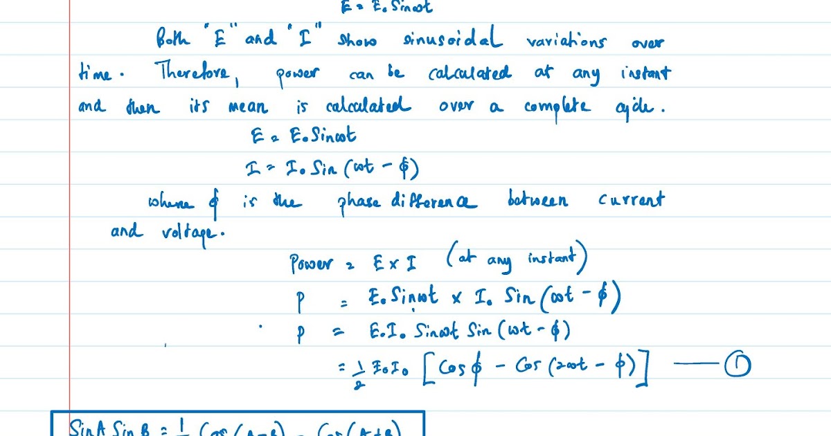 Lecture Notes in Physics : Average power in ac circuits (LCR Circuits)