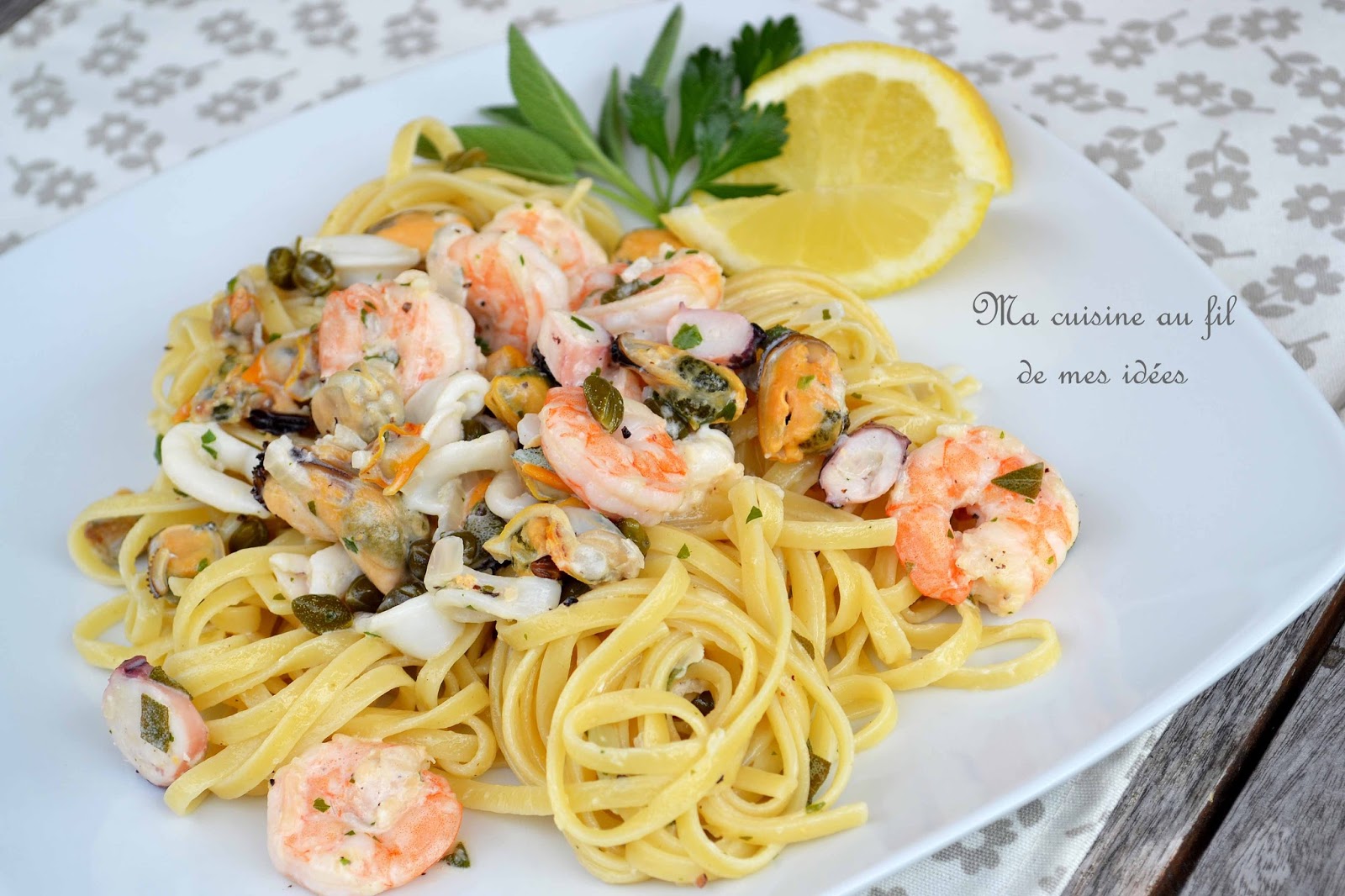Ma cuisine au fil de mes idées...: Pâtes linguine aux fruits de mer ...