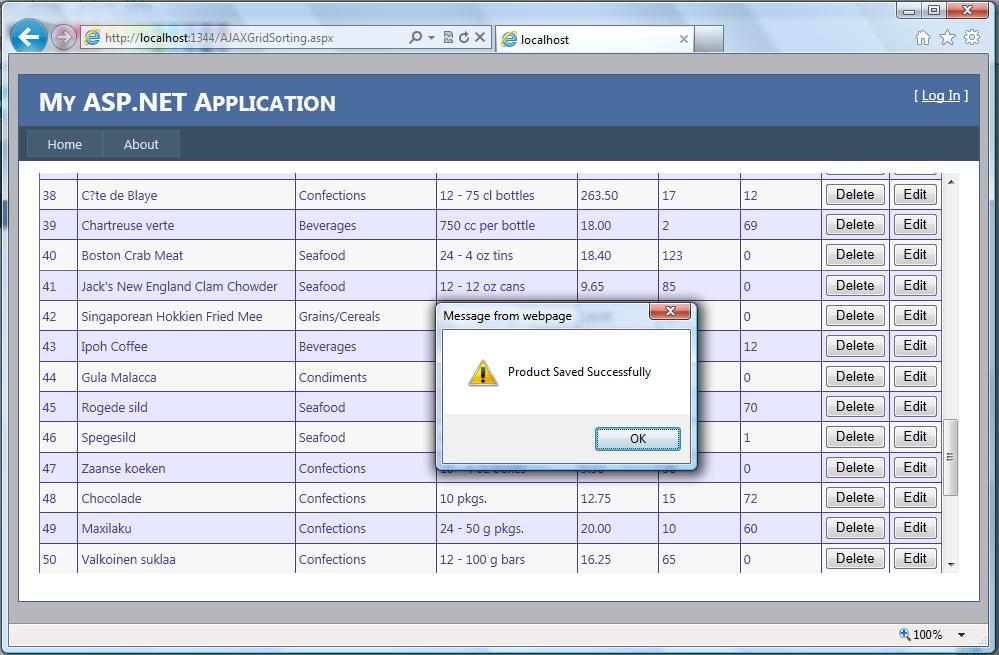 Rendering Gridview Rows When Scrolling Down Using Ajax Concept Part 4