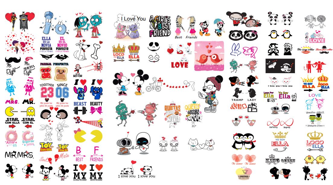 Vectores para el 14 DE FEBRERO - DIA DEL AMOR STICKERS