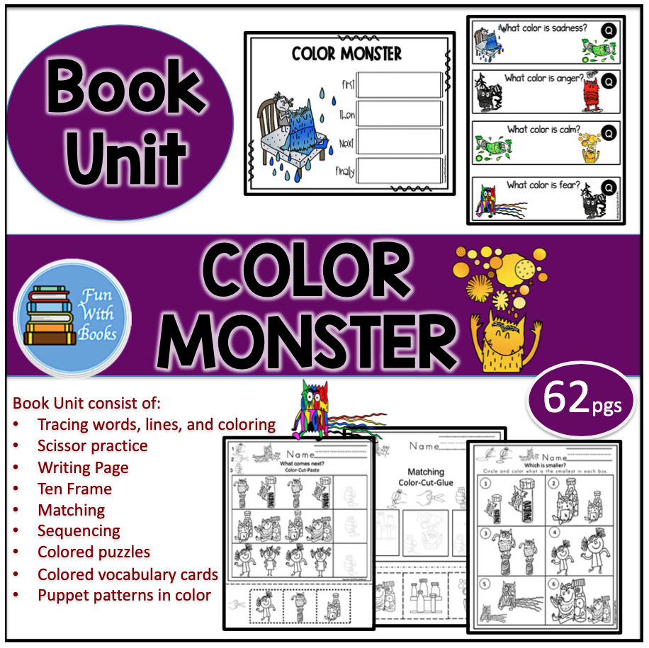 COLOR MONSTER BOOK UNIT ~ Book Units by Lynn
