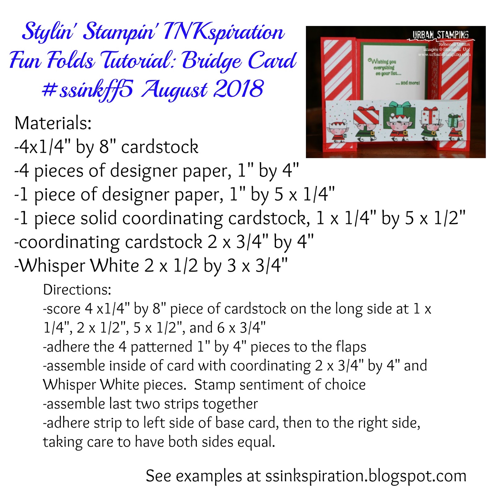 Stylin' Stampin' INKspiration: 8/20/18 Fun Folds-Bridge Cards
