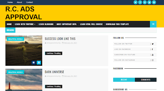 best blogger template for adsense approval 2021 - Eelfi Technology