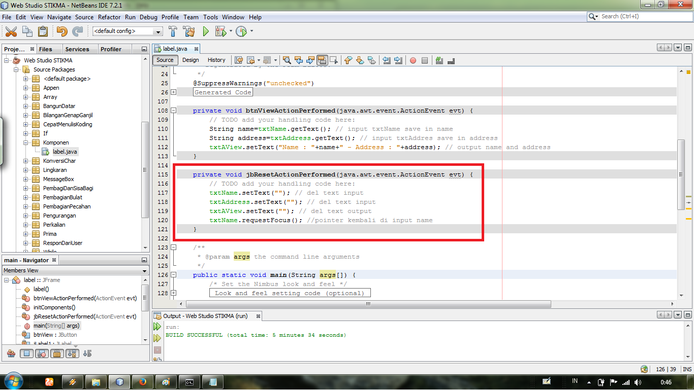 Koding Reset Input Text Field Output Textarea Java Netbeans ~ Materi Java Pemula 3965