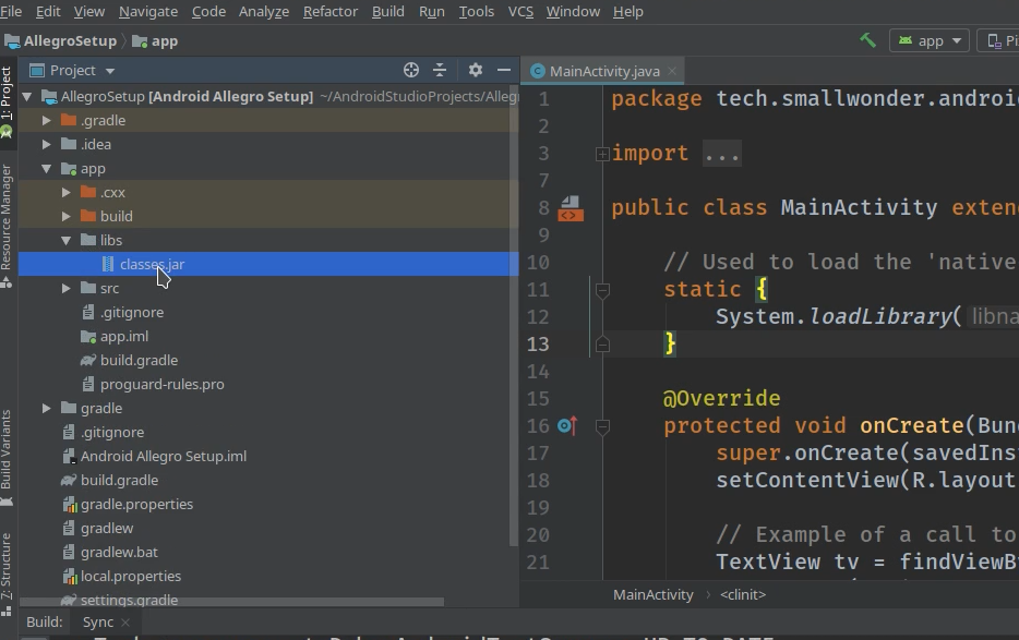 How to set up Allegro 5 Library for Android Development