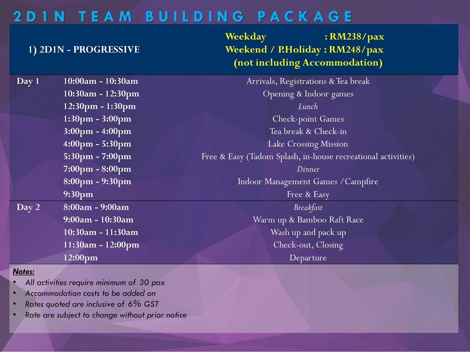 Tadom Hill Resorts: Team Building Package